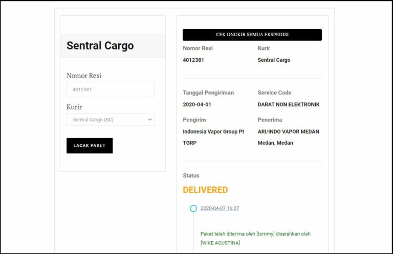 Cek Resi Sentral Cargo (SC) | Lacak Kiriman, Trace & Tracking
